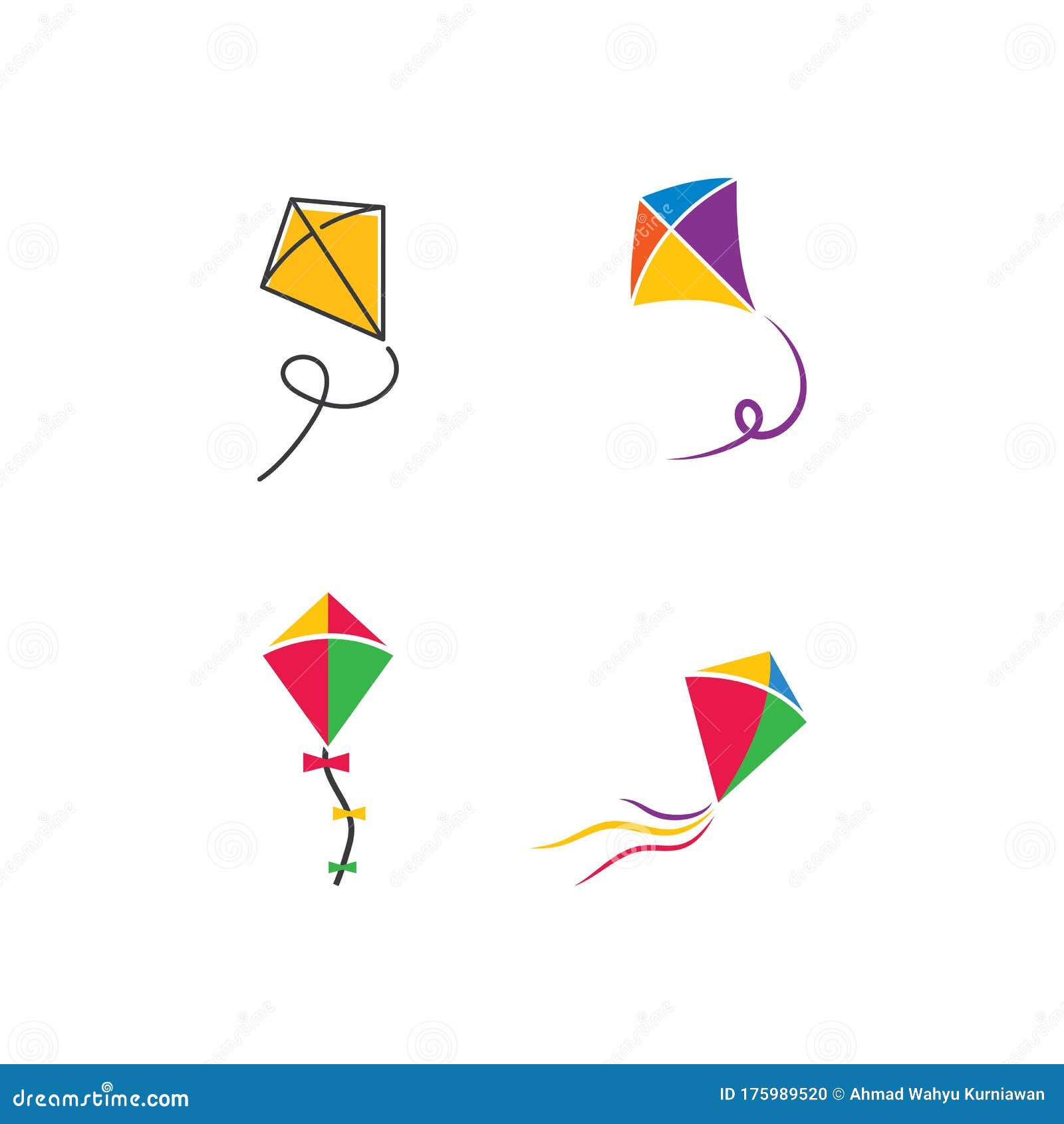 Kite Illustration Logo Vector Stock Vector - Illustration of simple ...