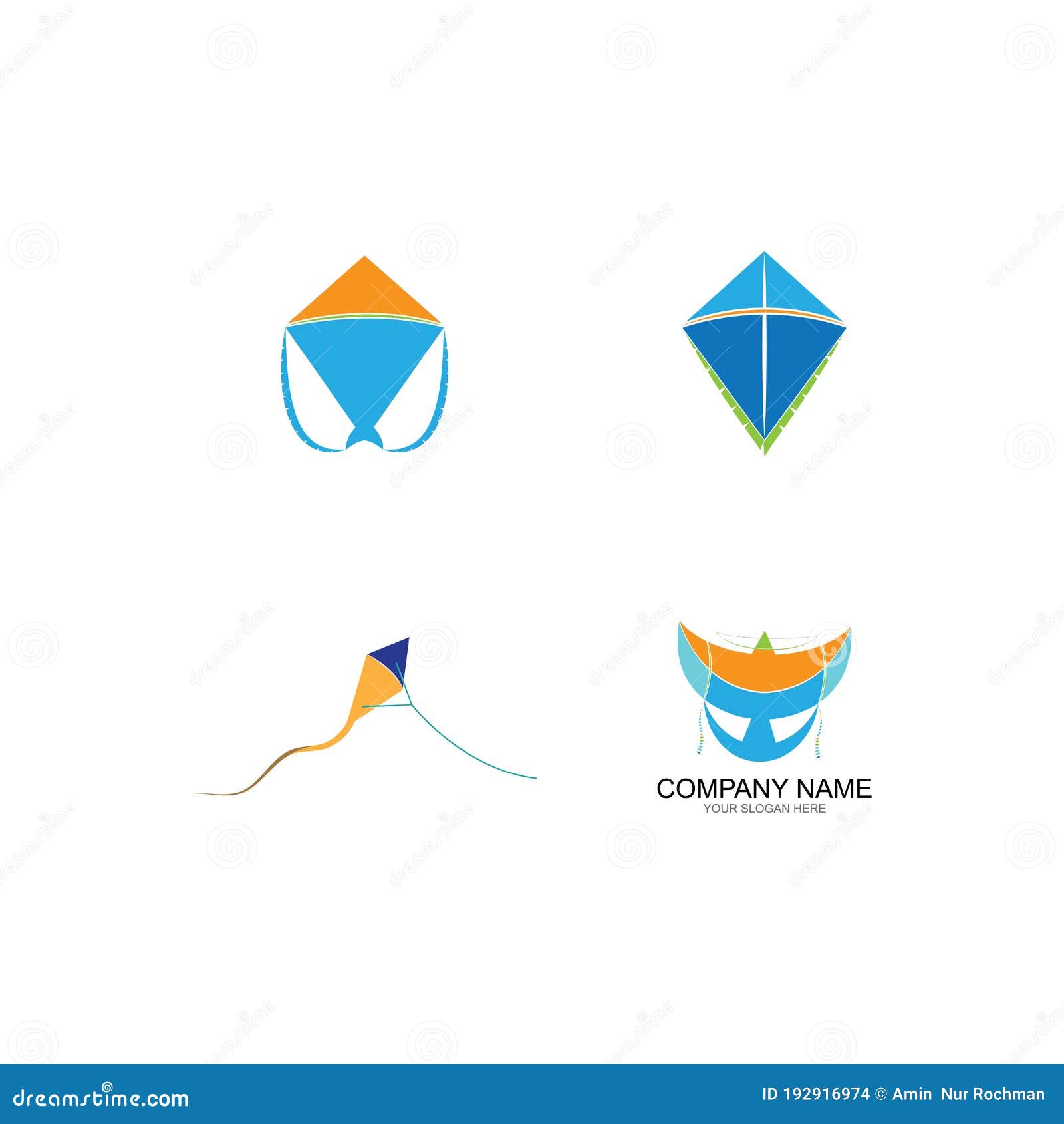 Kite Illustration On White Background. Yellow And Green Color. Kite ...