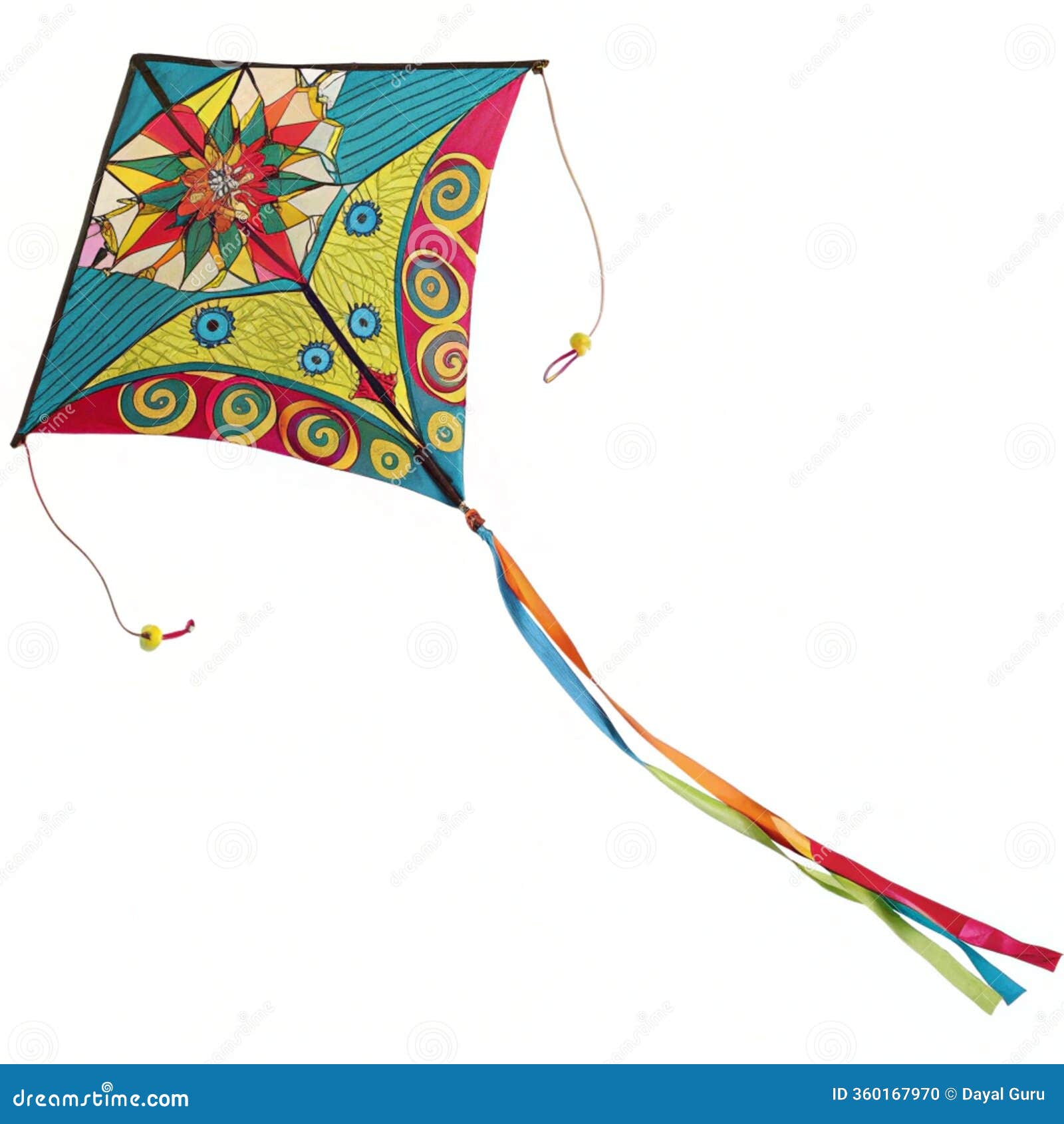Kite On Transparent Background, Png Illustration, Photorealistic Bright ...