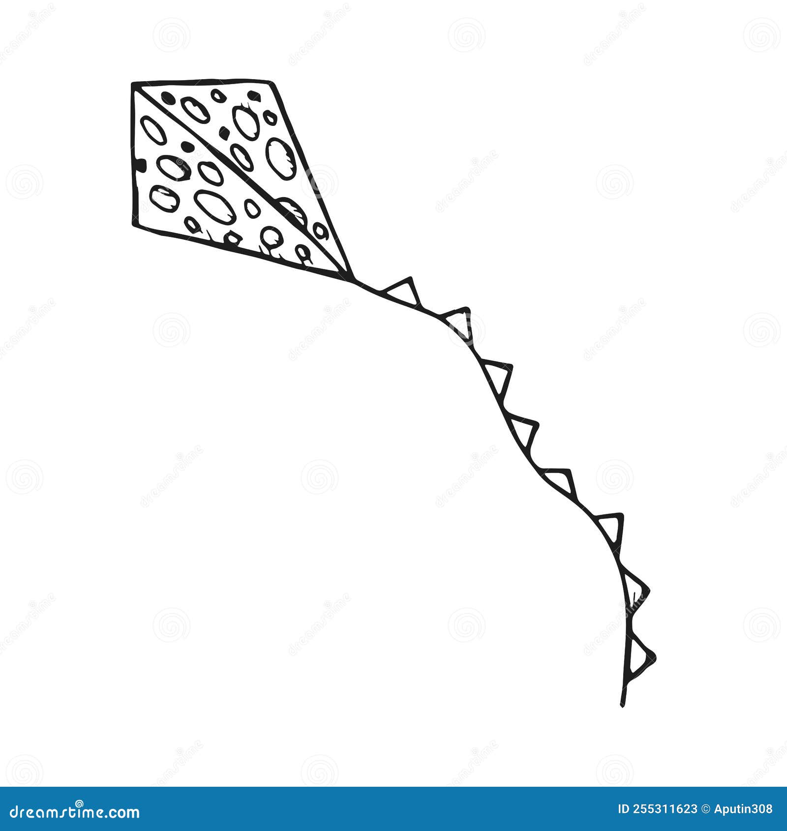 Kite Kids Sketch Vector Illustration Stock Vector - Illustration of ...