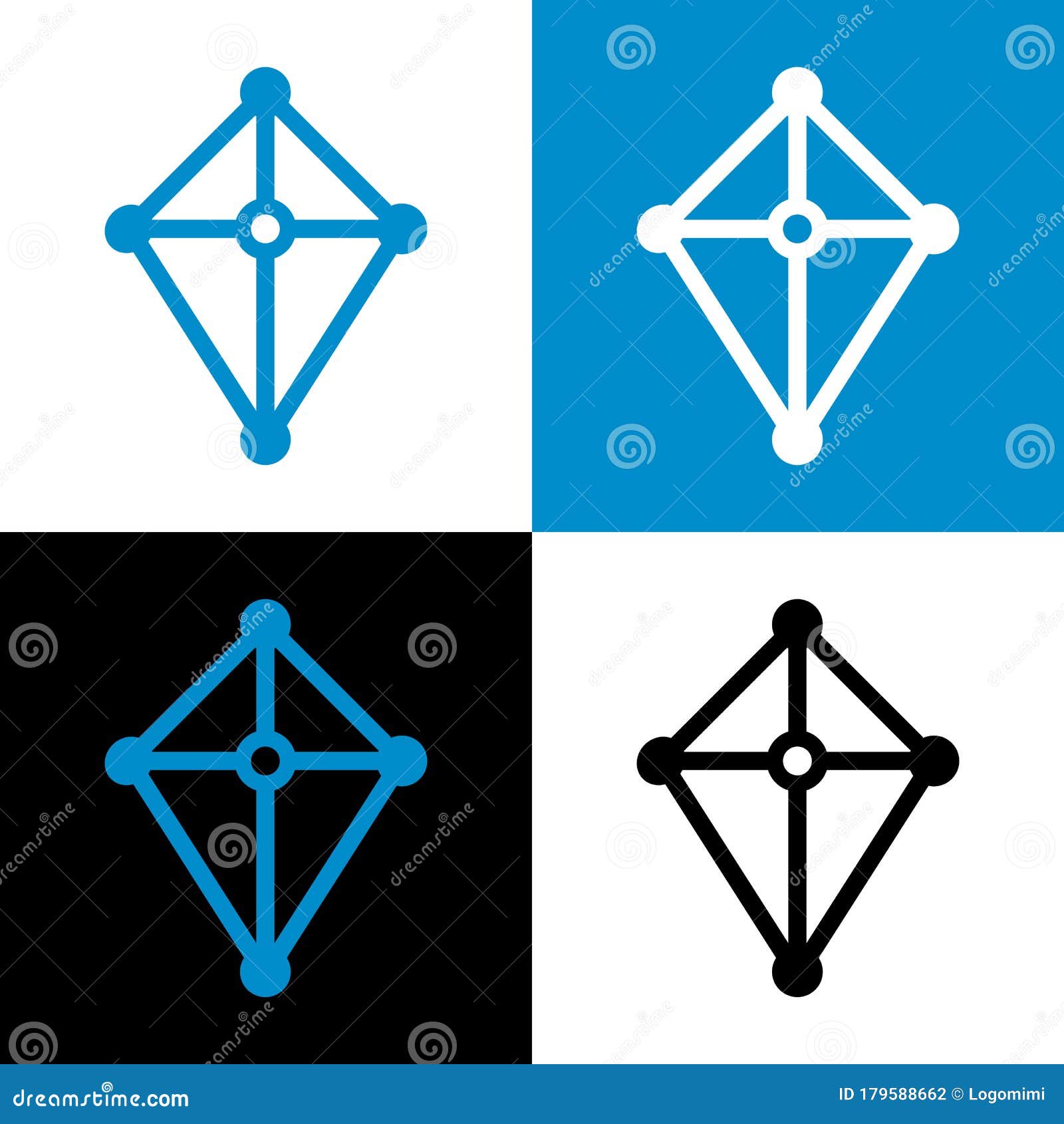 Kite Logo Icon, Digitial Technology Concept - Vector Stock Vector ...