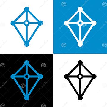 Kite Logo Icon, Digitial Technology Concept - Vector Stock Vector ...