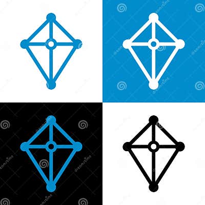 Kite Logo Icon, Digitial Technology Concept - Vector Stock Vector ...