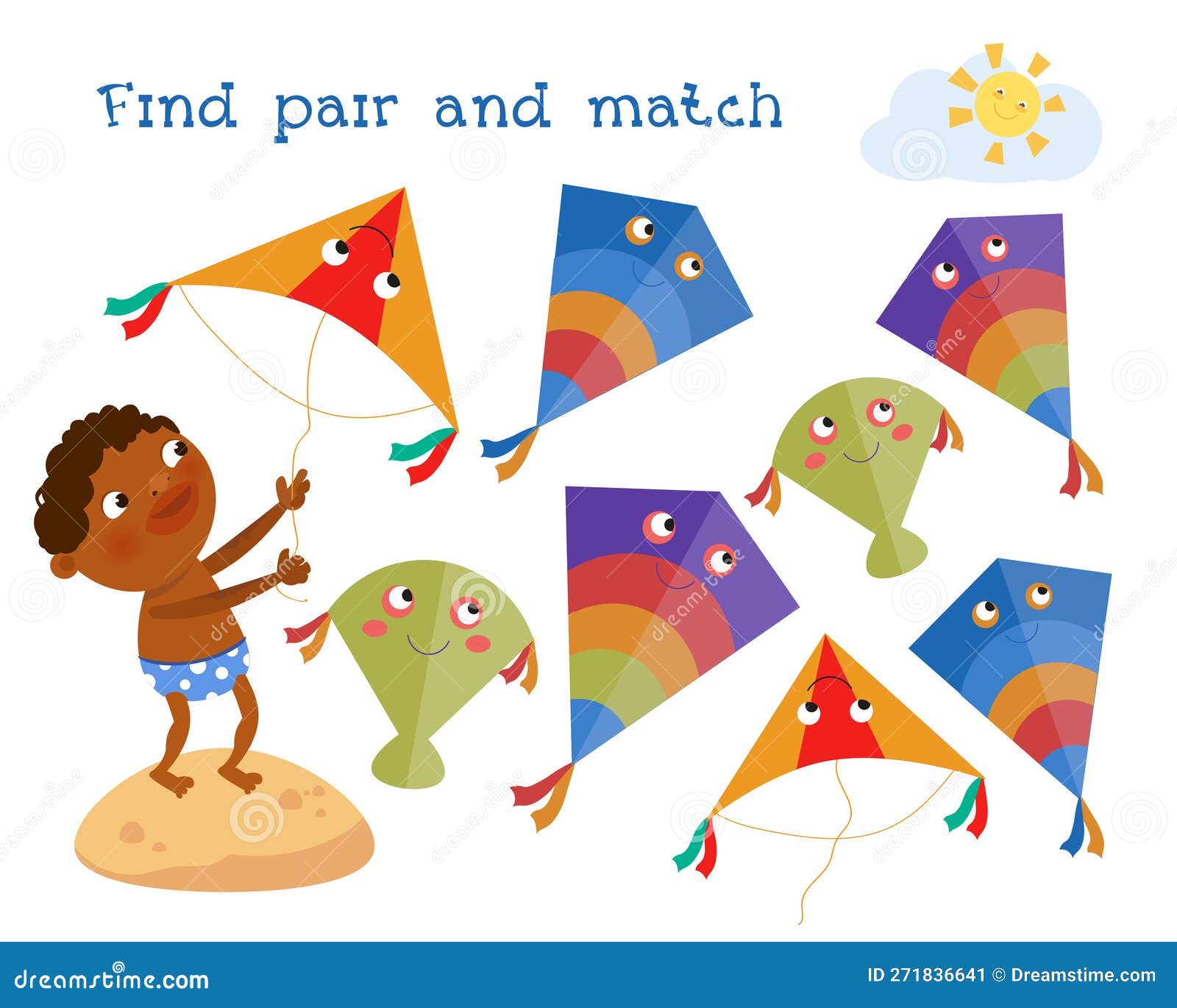 Find Pairs. Educational Puzzle Game for Preschoolers. Stock Vector ...