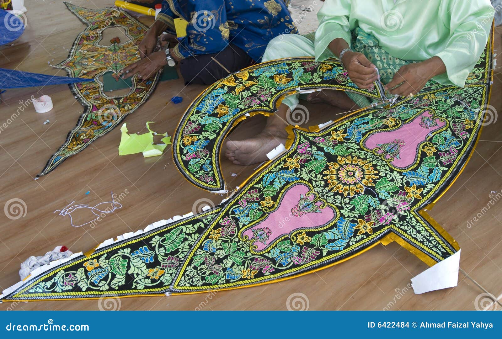 Kite making process. stock photo. Image of colourful, artistic - 6422484
