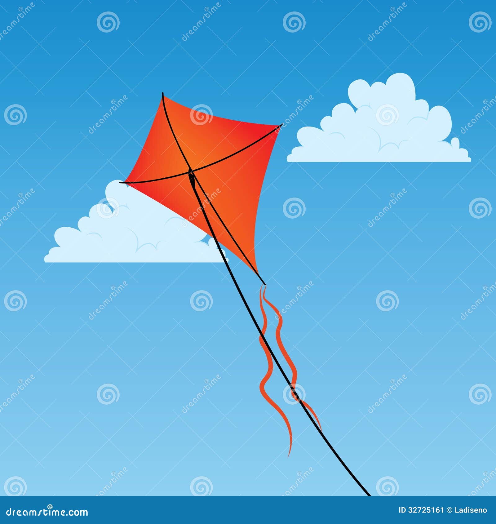 Kite stock vector. Illustration of flying, activity, blue - 32725161