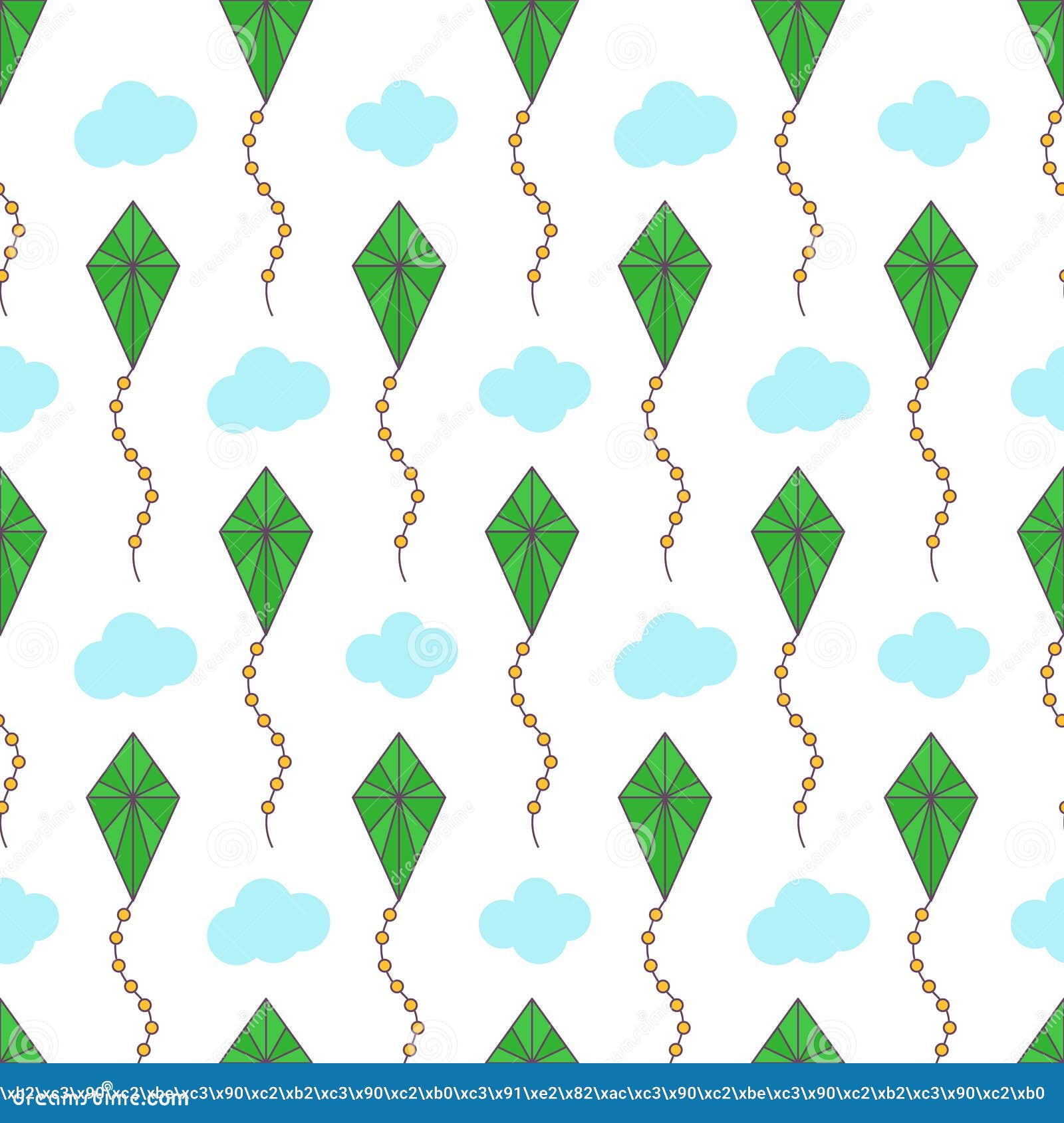 Kite Pattern. Kites Seamless Pattern. Flying Kites Background. Retro ...