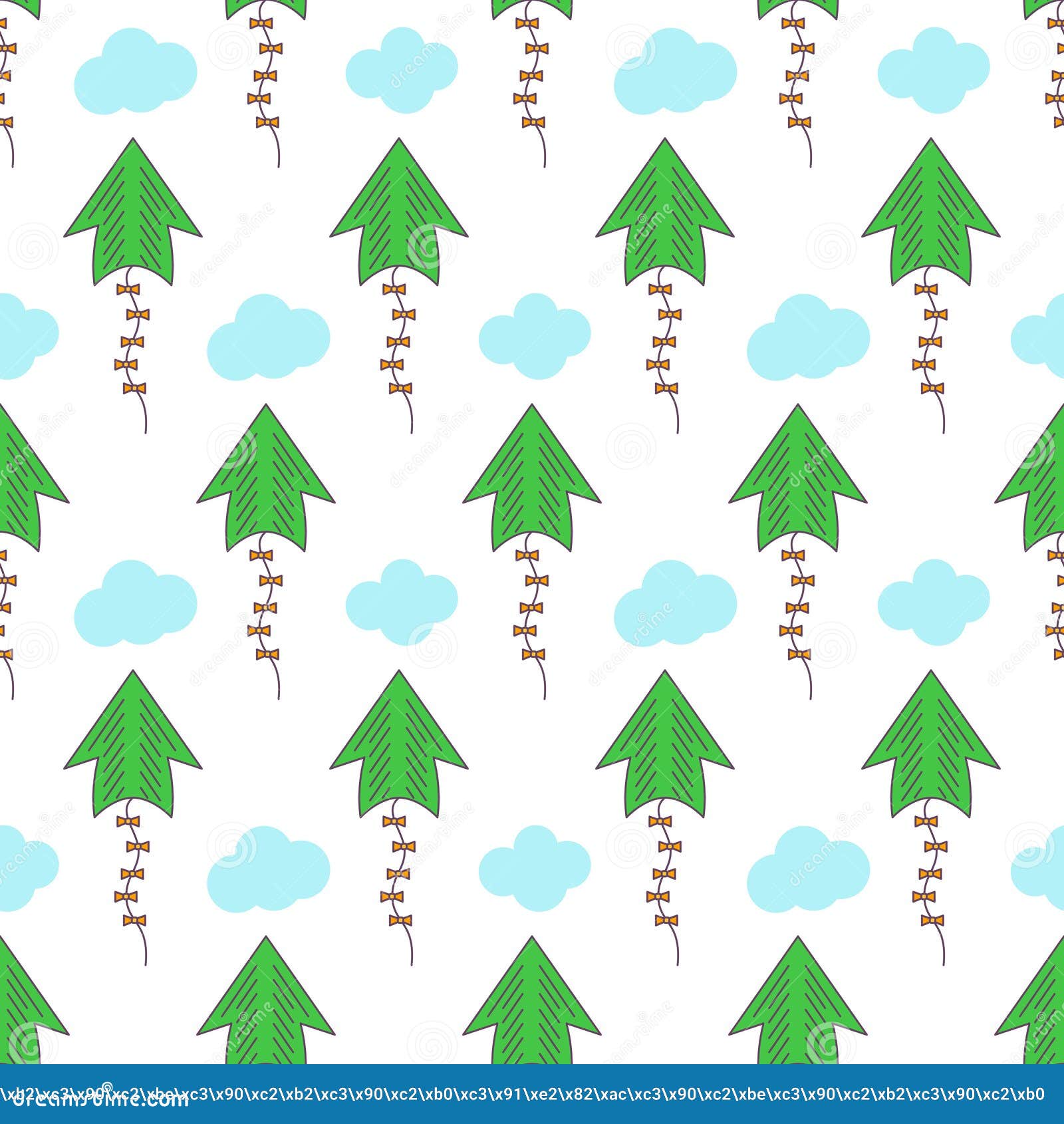 Kite Pattern. Kites Seamless Pattern. Flying Kites Background. Retro ...