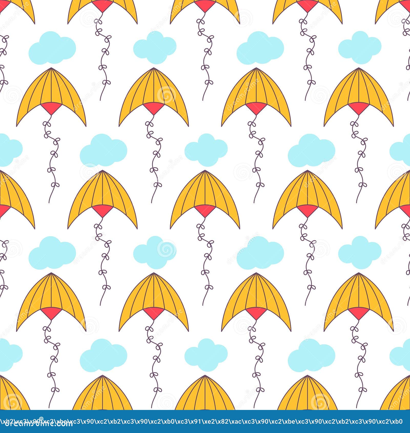 Kite Pattern. Kites Seamless Pattern. Flying Kites Background. Retro ...