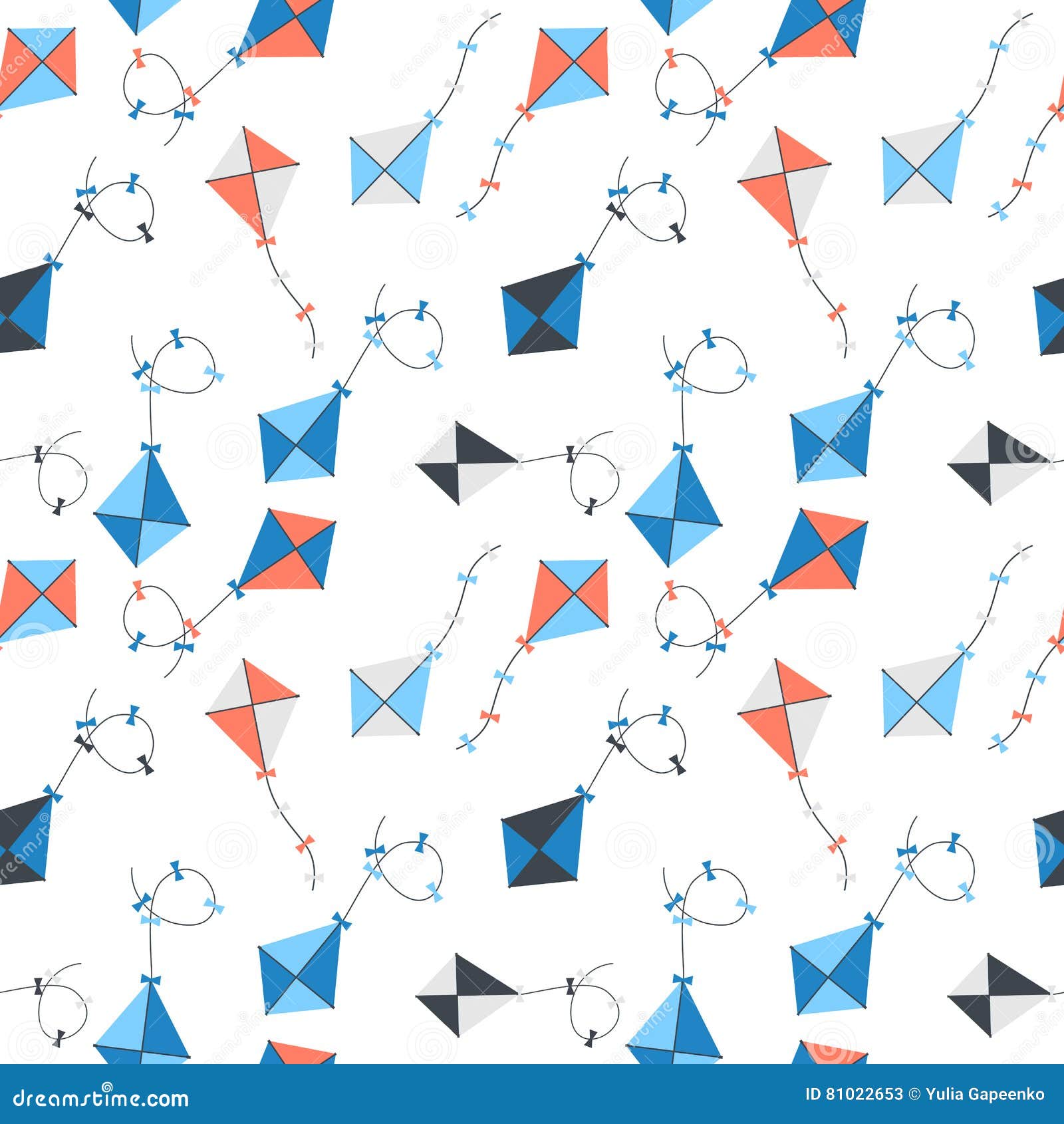 Kite Seamless Pattern Background Vector Illustration Stock Vector ...