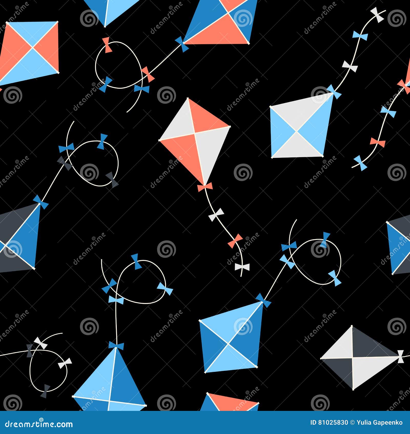 Kite Seamless Pattern Background Vector Illustration Stock Vector ...