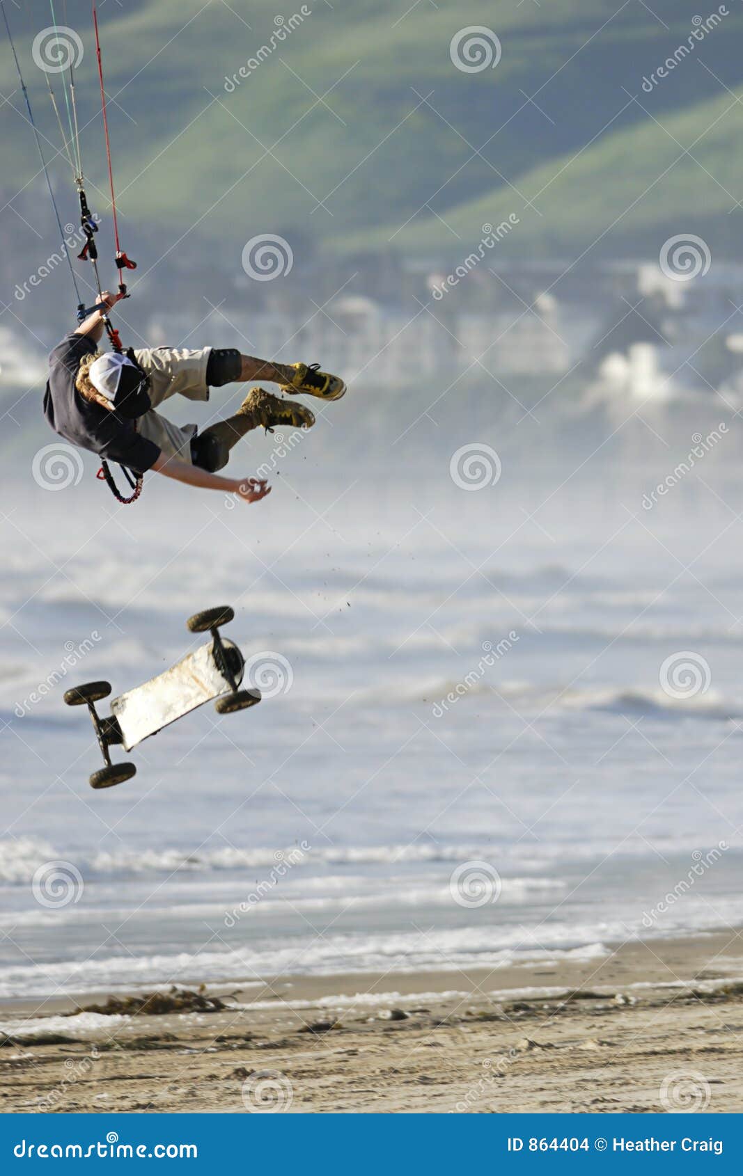 Kite Skateboarder Catching Air Stock Photo - Image of excitement, land ...