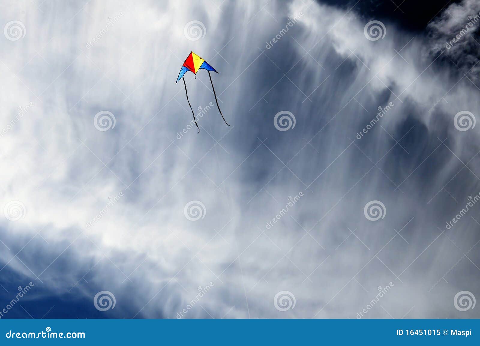 Kite in the sky stock image. Image of single, clouds - 16451015