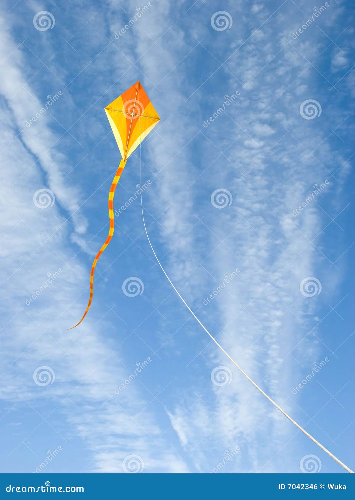 Kite in the Sky stock photo. Image of tail, cloudscape - 7042346