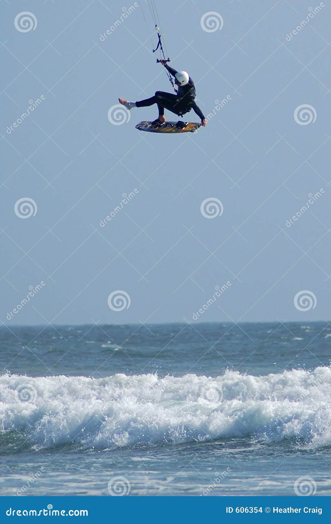 Kite Surfer Defying Gravity Stock Photo - Image of jump, blue: 606354