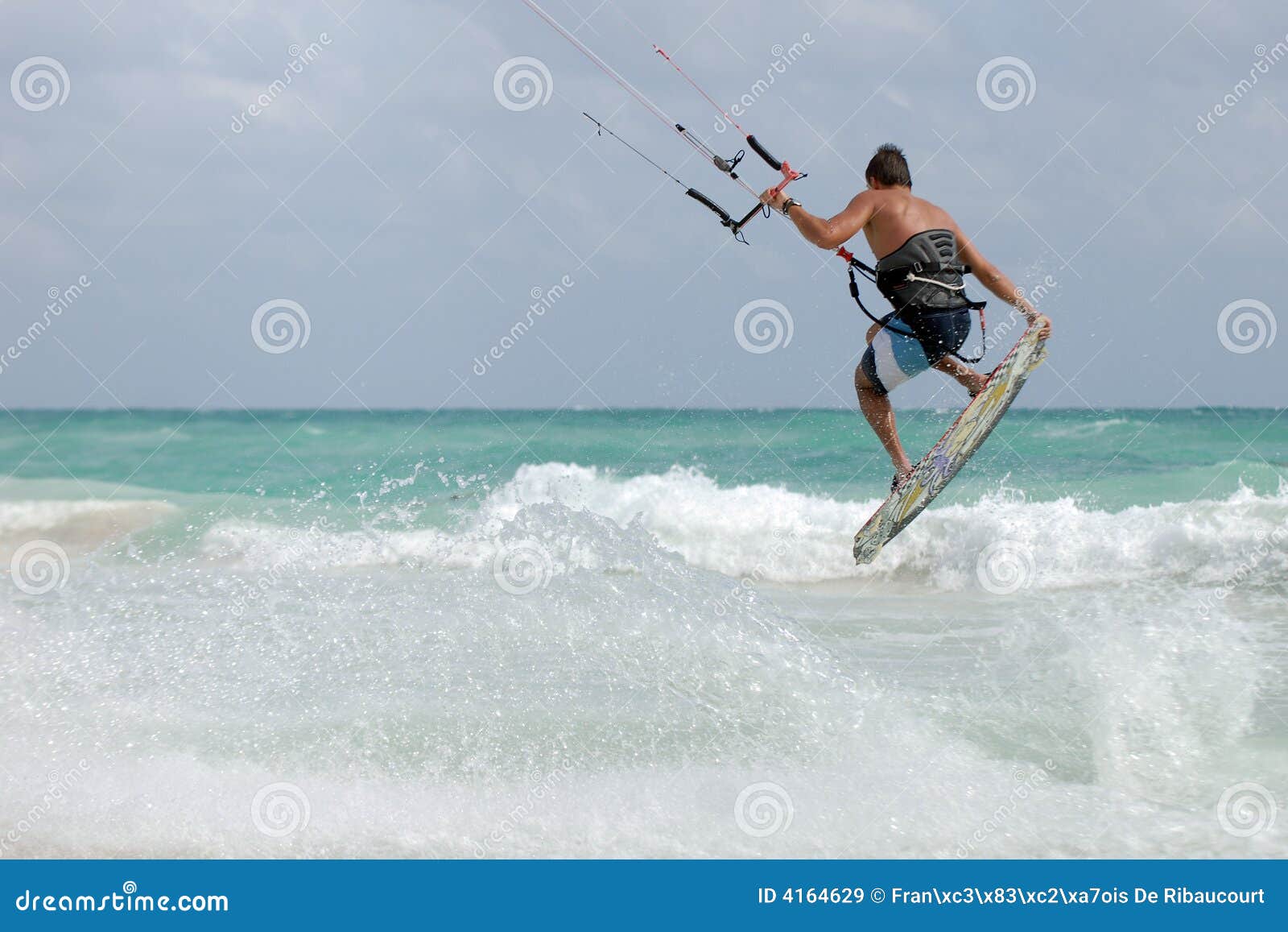 Kite surfer jumping wave stock image. Image of exhilaration - 4164629