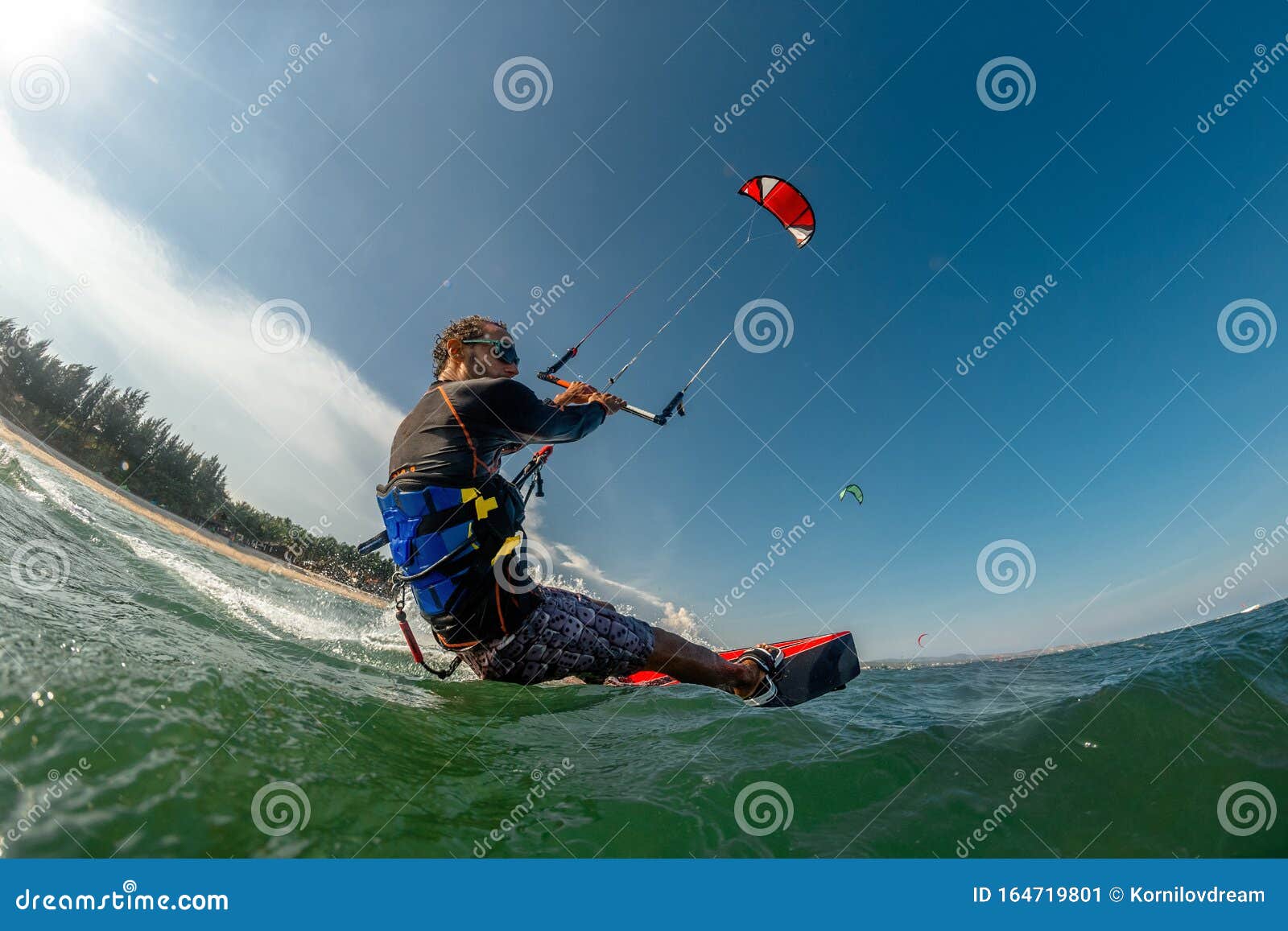Kite surfer stock image. Image of male, dynamic, ocean - 164719801