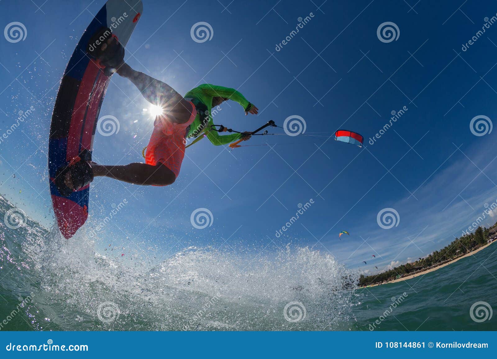 Kite surfer stock image. Image of kite, flying, action - 108144861