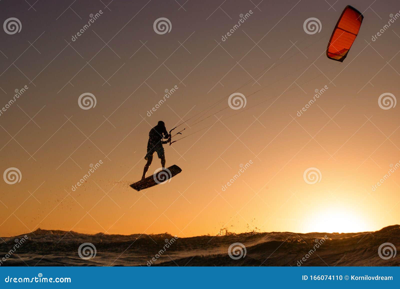 Kite surfer stock photo. Image of skill, flying, enjoy - 166074110