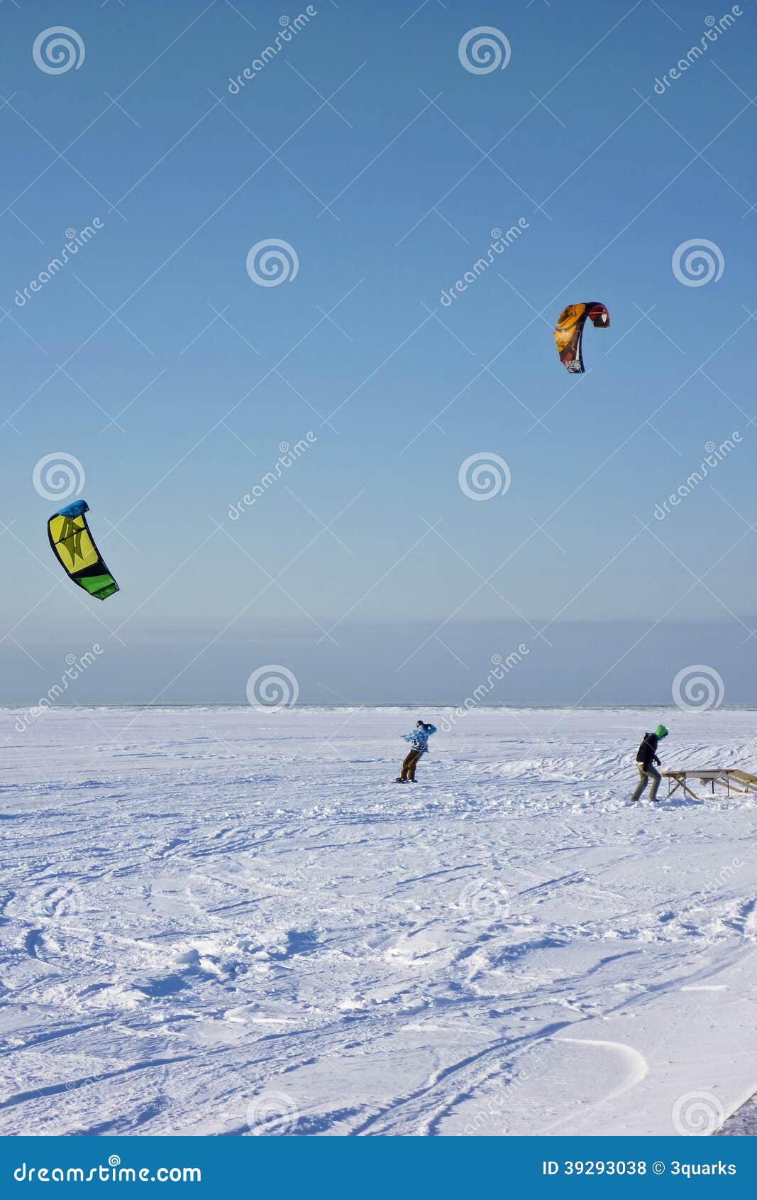 Kite Surfer in the Snow stock photo. Image of hibernal - 39293038
