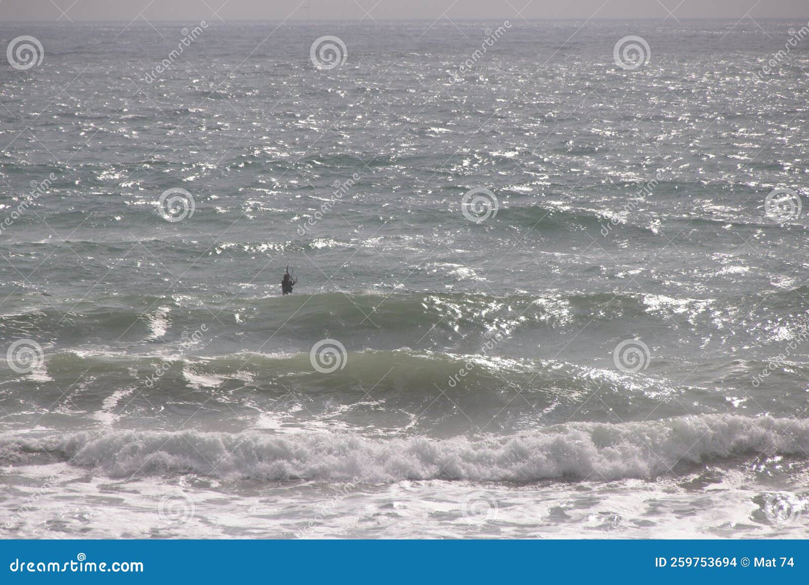 Kite Surfing on the Atlantic Ocean Stock Photo - Image of landscape ...