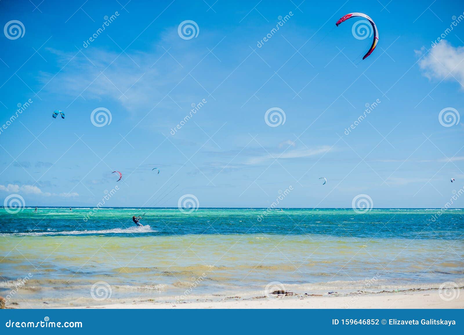 Kite surfing on Boracay stock photo. Image of skill - 159646852