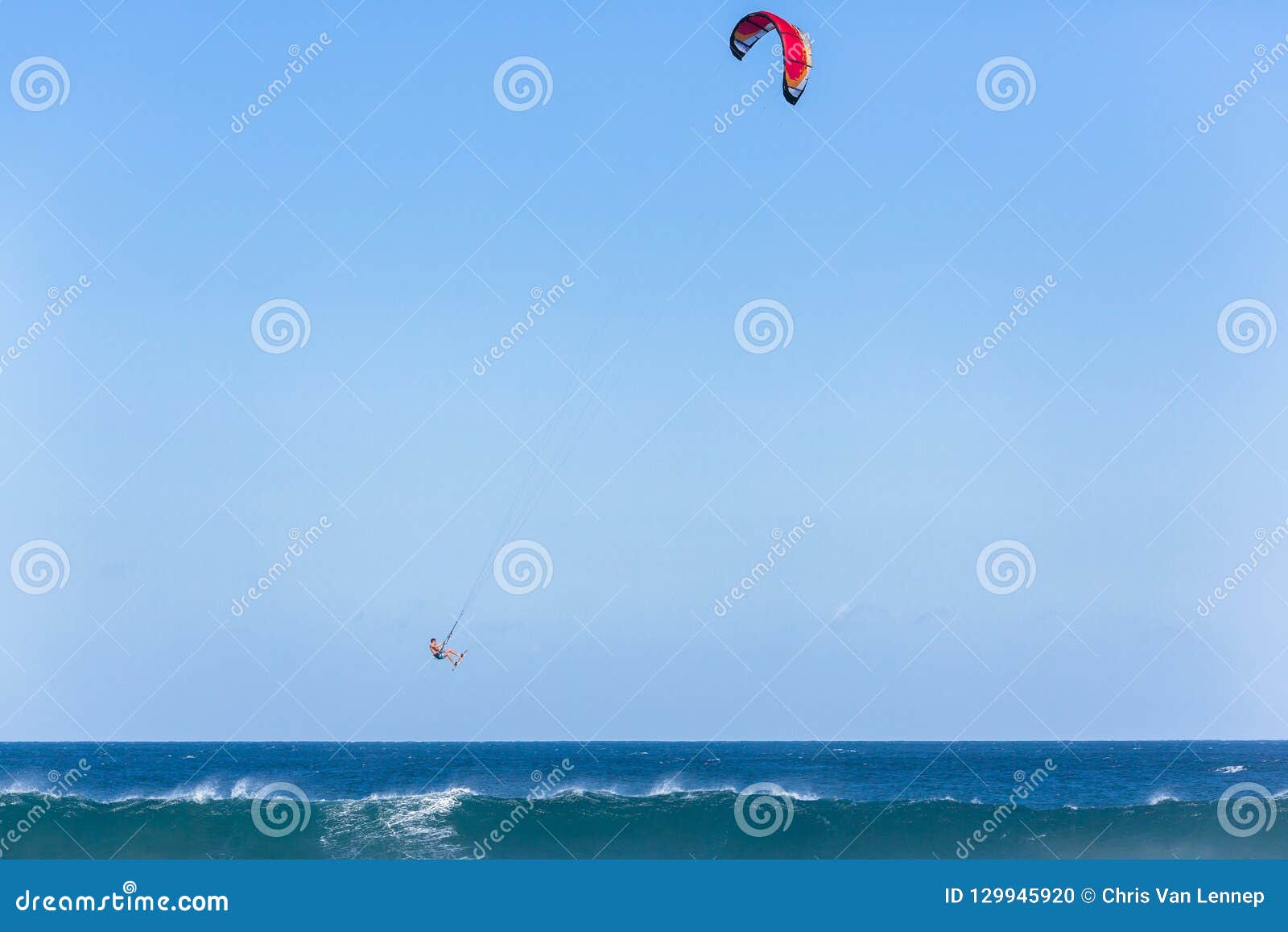 Kite Surfing Flying Surfer Ocean Action Stock Photo - Image of durban ...