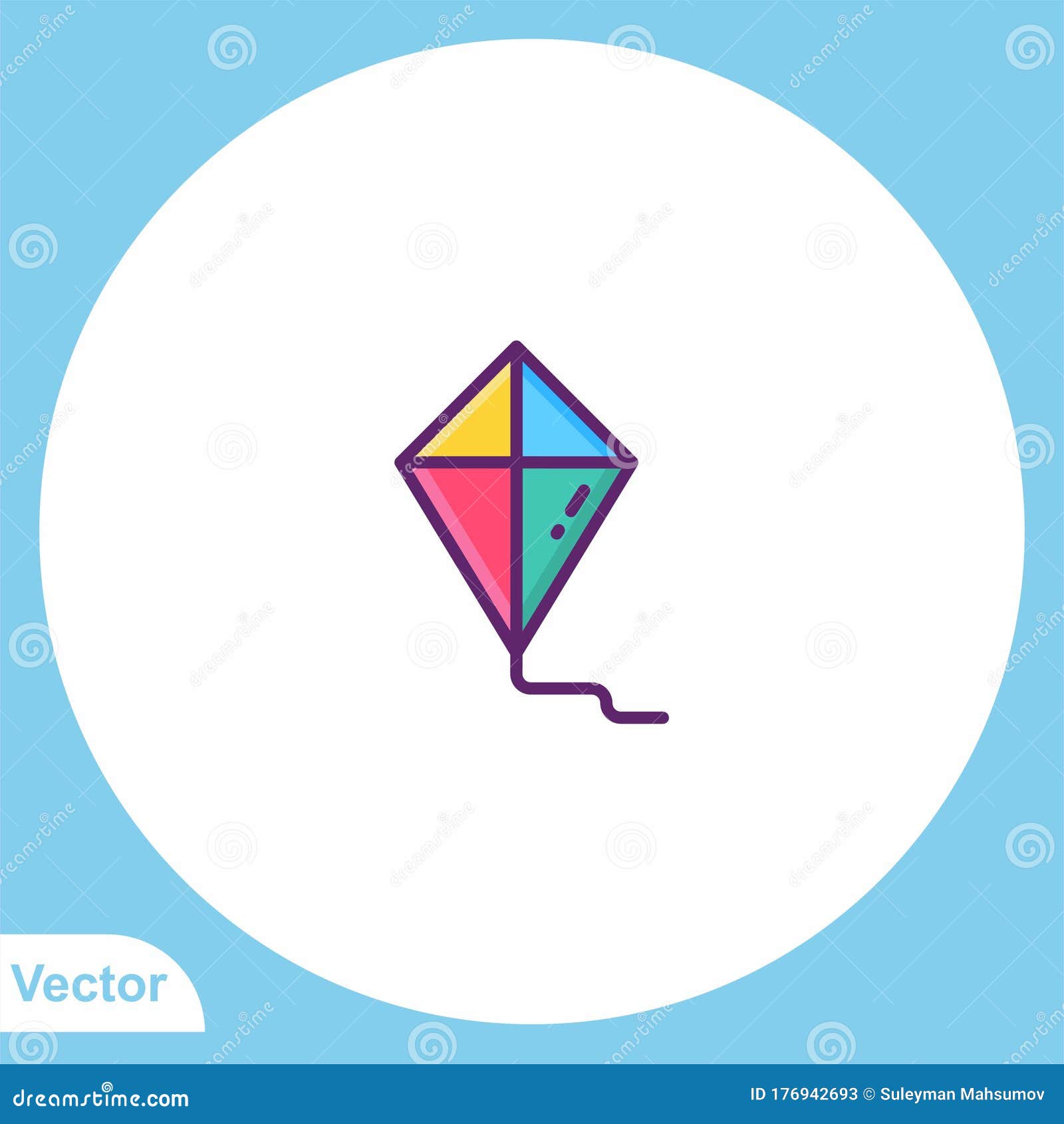 Kite Vector Icon Sign Symbol Stock Illustration - Illustration of ...