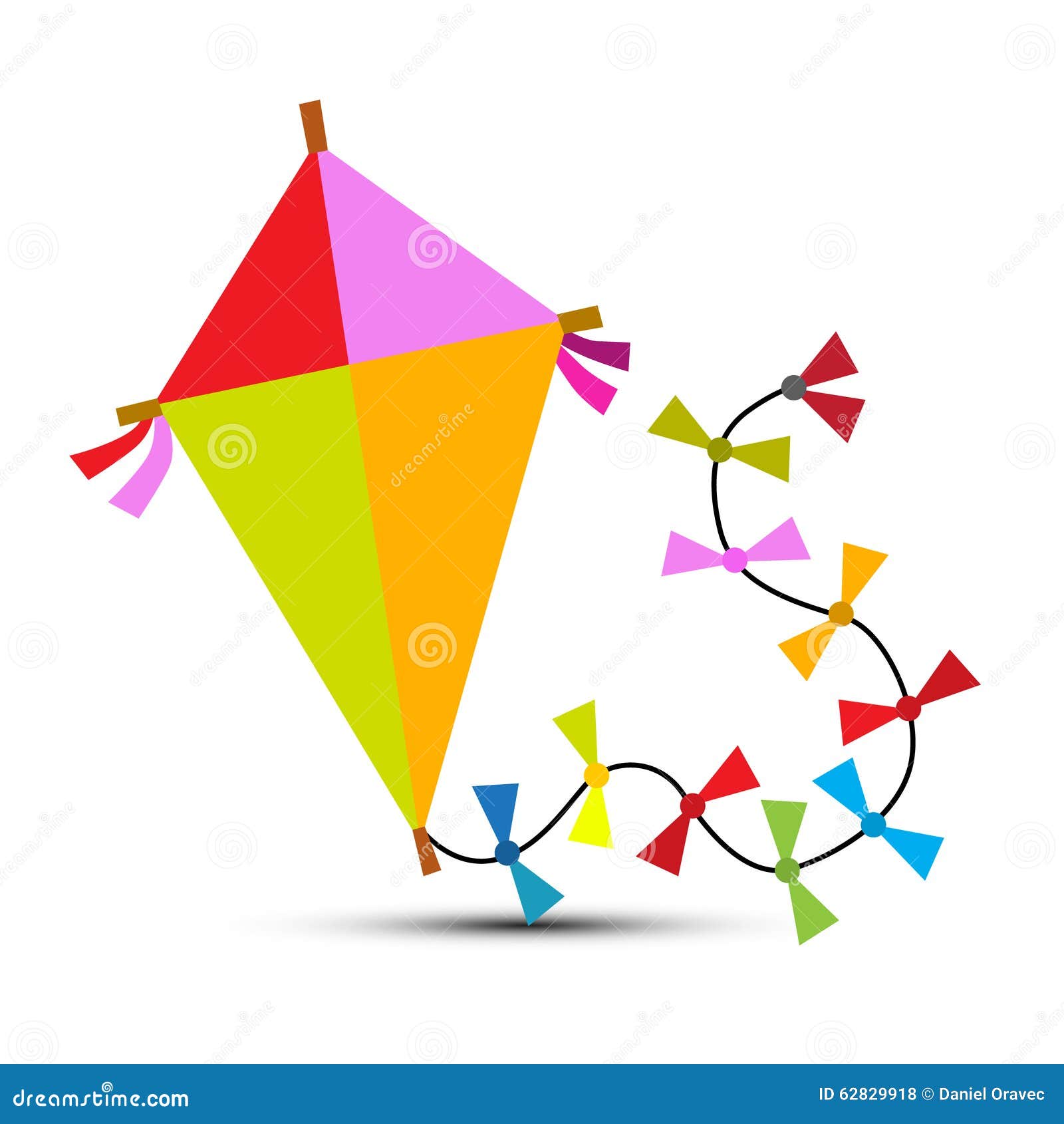 Kite Vector Isolated on White Stock Vector - Illustration of colorful ...