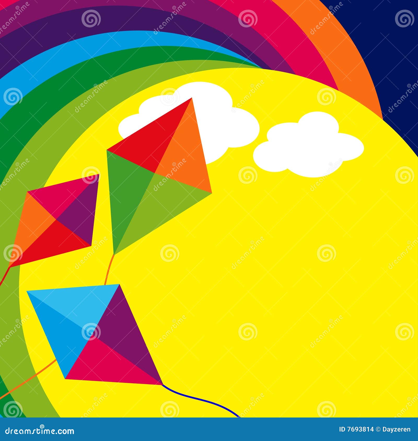 Kites stock vector. Illustration of abstract, green, play - 7693814