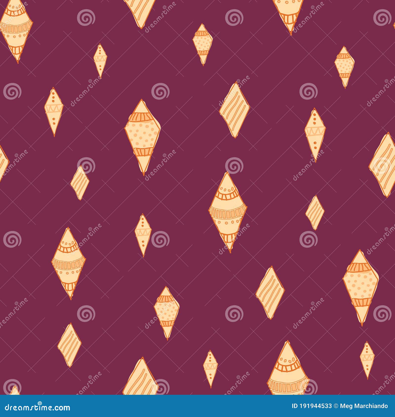 Orange Kites Shapes Scattered In Rows On Red Background Seamless ...