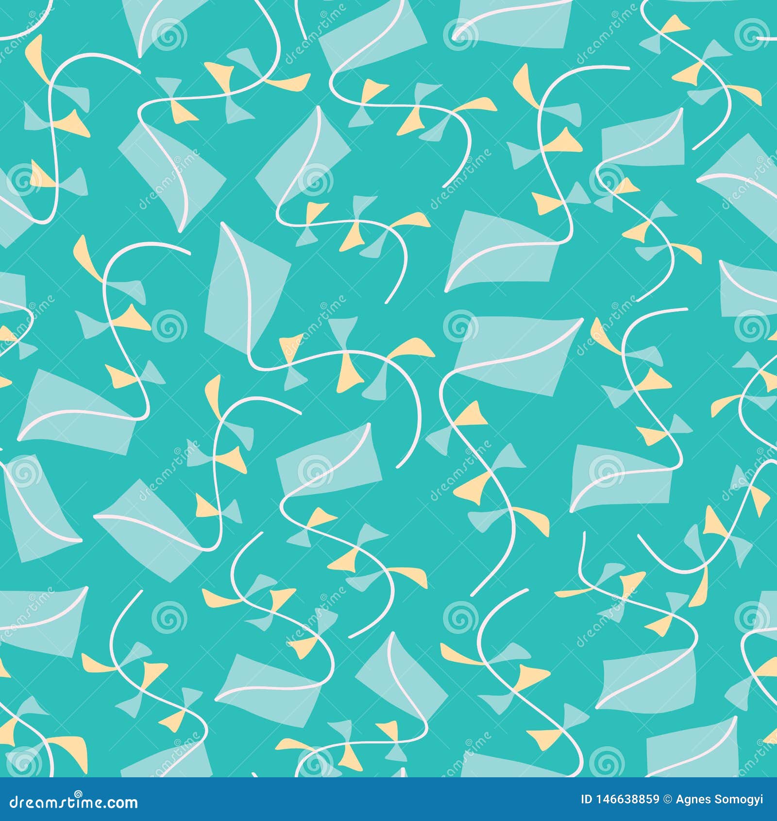 Kites Seamless Texture Pattern Background. Flying Kites Vector ...