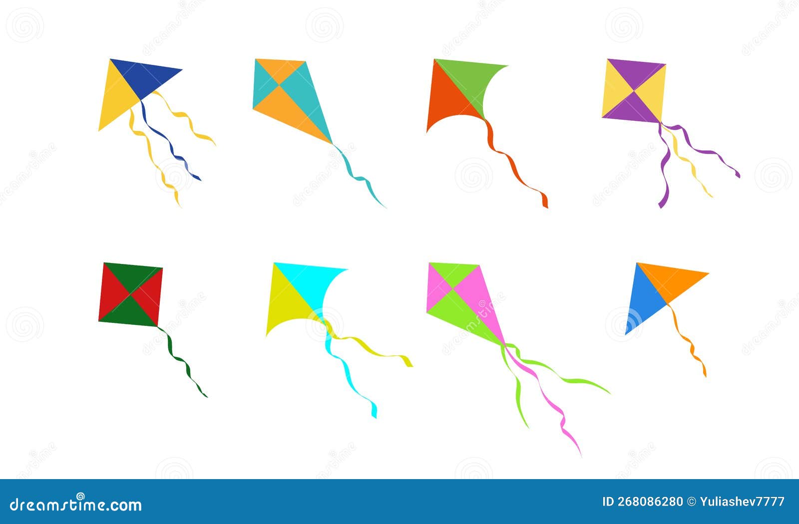 Kites, vector set stock vector. Illustration of outdoor - 268086280