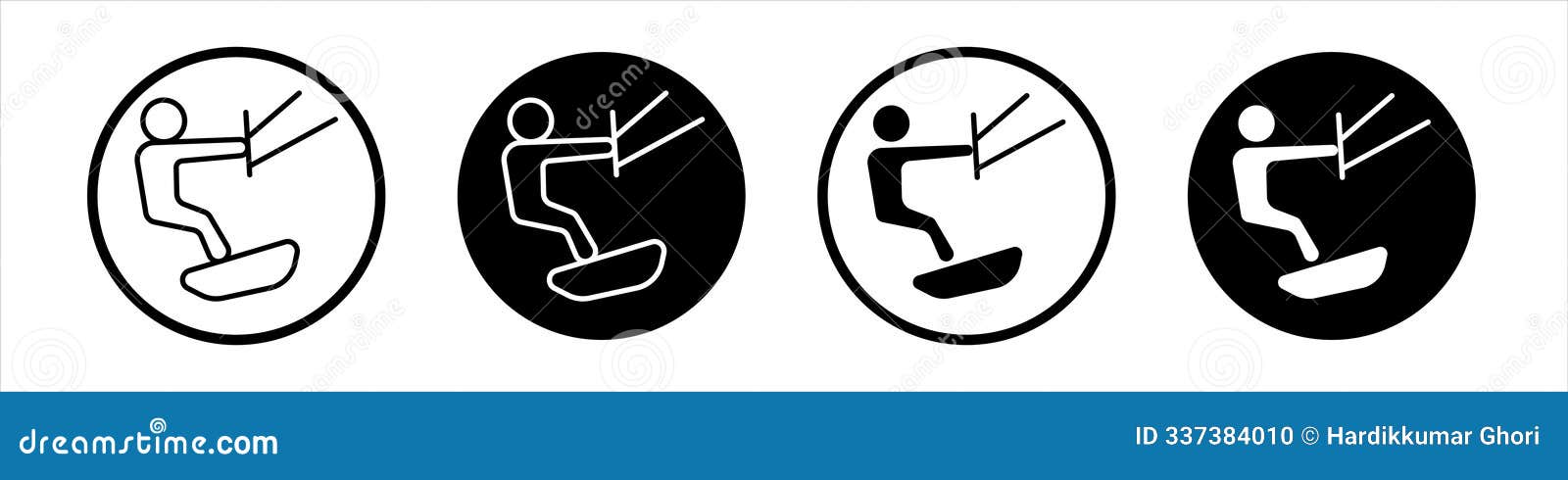 Kitesurf Sign Icon Vector Sign And Symbol Isolated On White Background ...