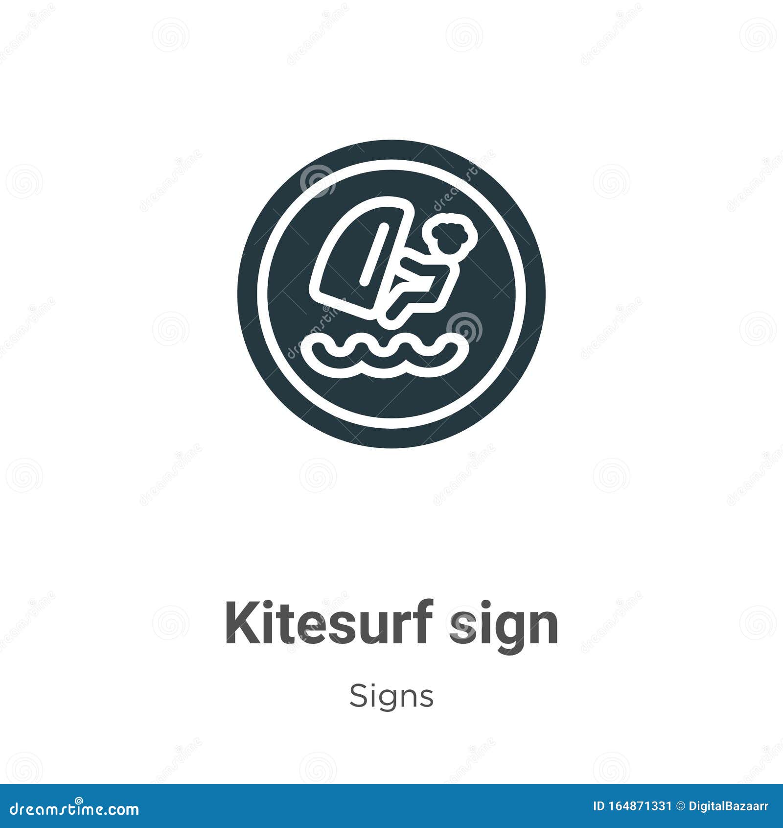 Kitesurf Sign Vector Icon On White Background. Flat Vector Kitesurf ... Kitesurf Sign Vector Icon On White Background. Flat Vector Kitesurf ...