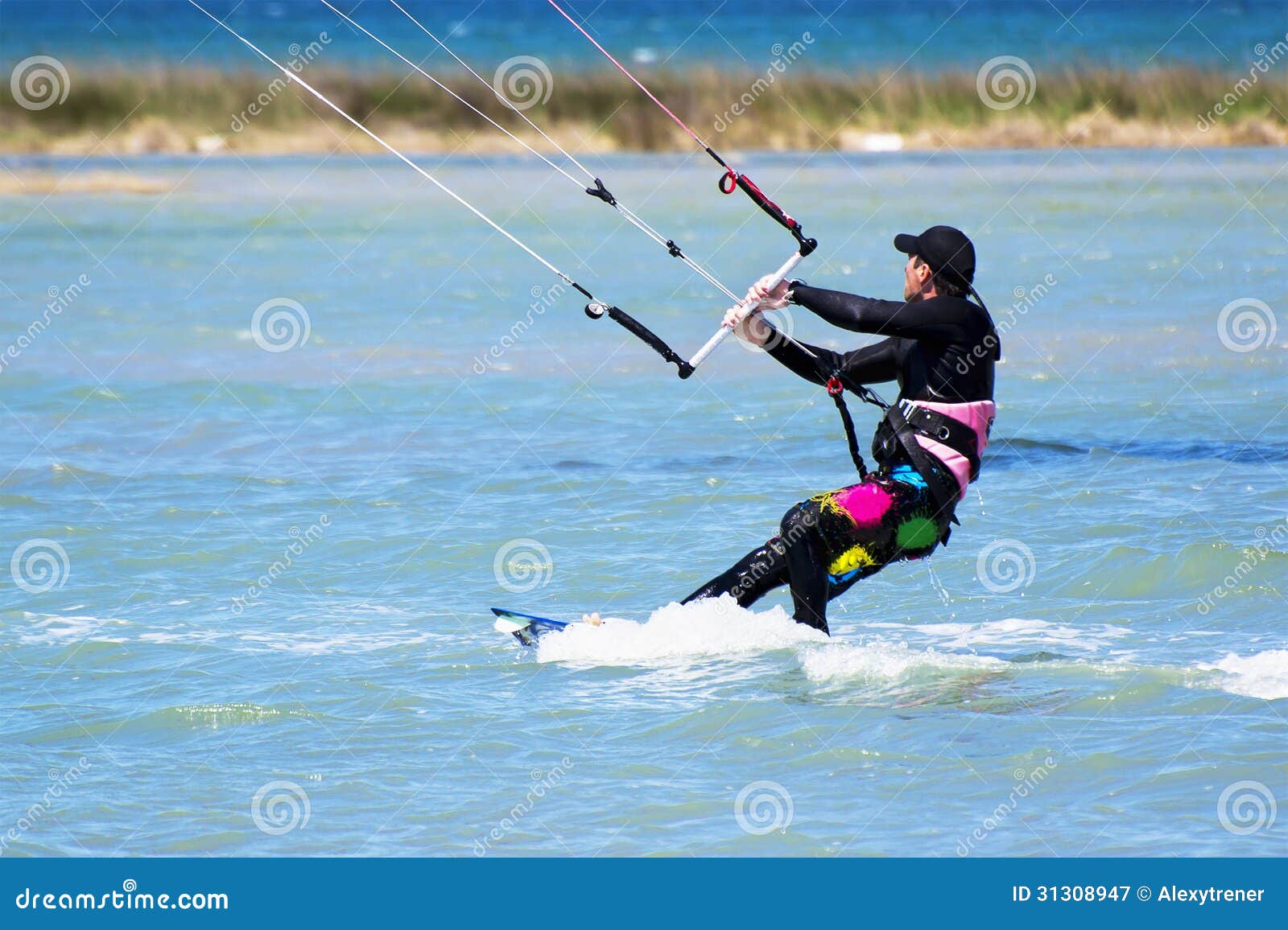 Kitesurfer in Donuzlav Lake, Crimea Stock Image - Image of build ...