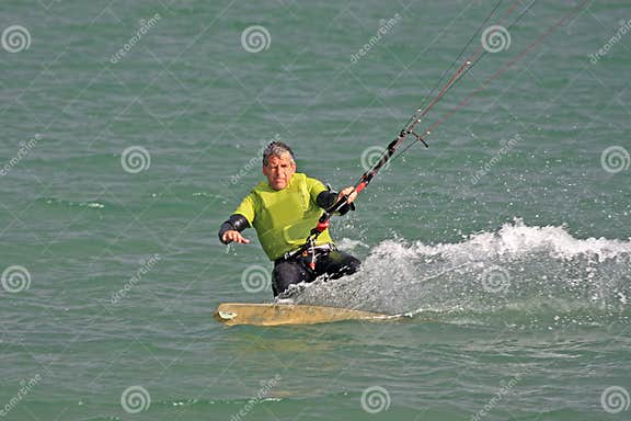 Kitesurfer stock image. Image of kitesurfing, surfboard - 51082675