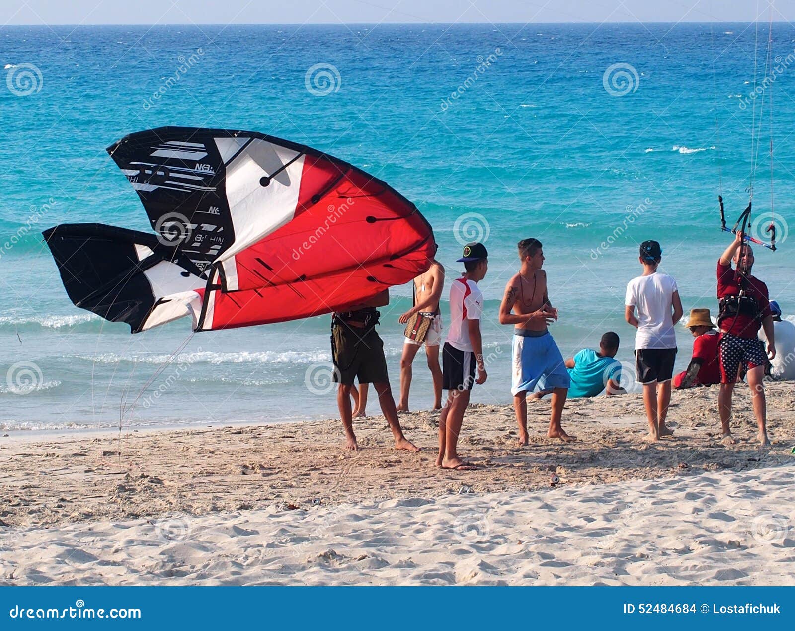 Kitesurfing in Cuba editorial stock image. Image of varadero - 52484684