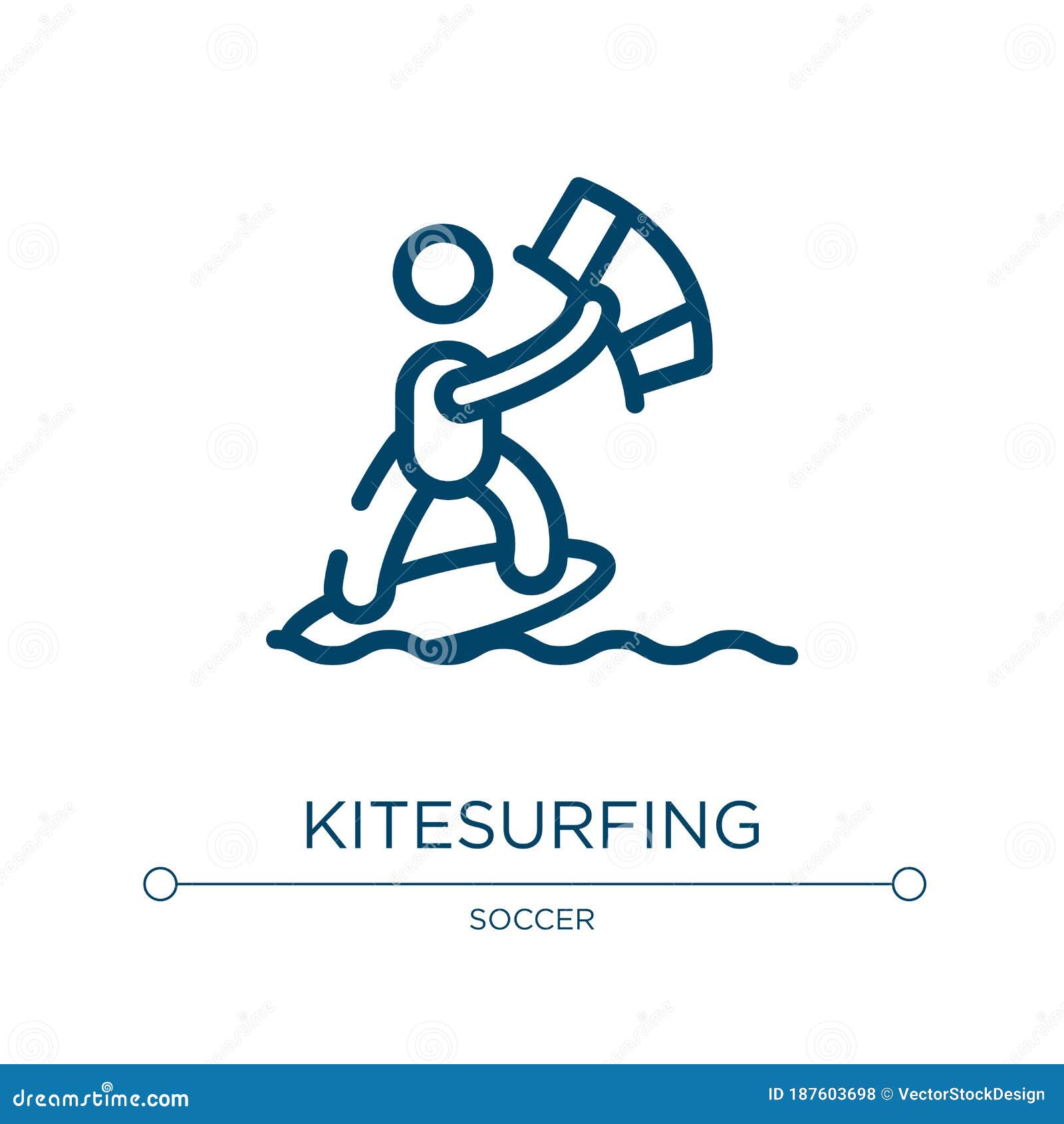Kitesurfing Icon. Linear Vector Illustration from X Treme Collection ...