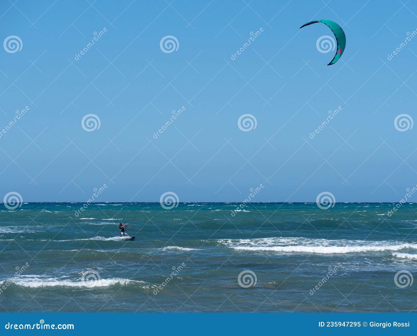 Kitesurfing during a Windy Day with a Very Rough Sea Editorial Image ...