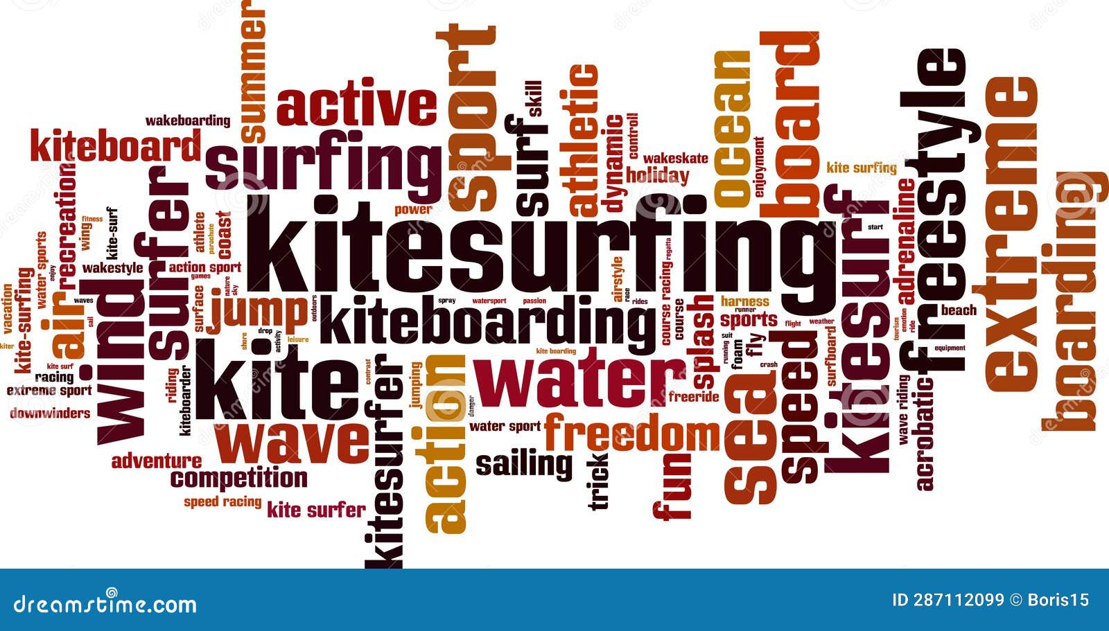 Kitesurfing word cloud stock illustration. Illustration of sport ...