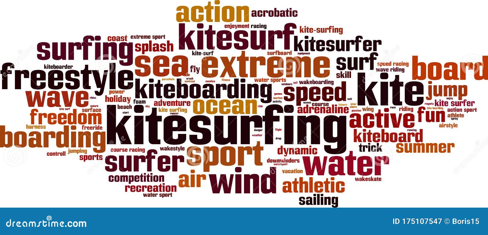 Kitesurfing word cloud stock vector. Illustration of speed - 175107547