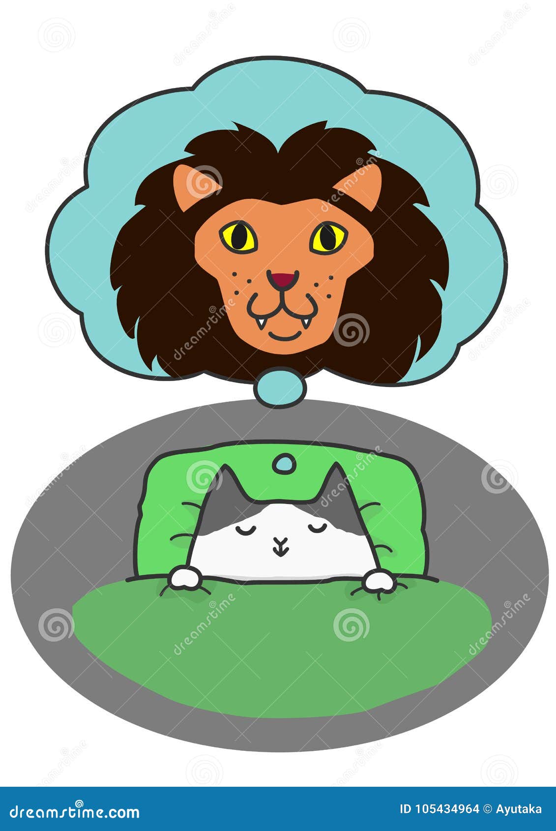Kitten dreaming big stock vector. Illustration of future - 105434964