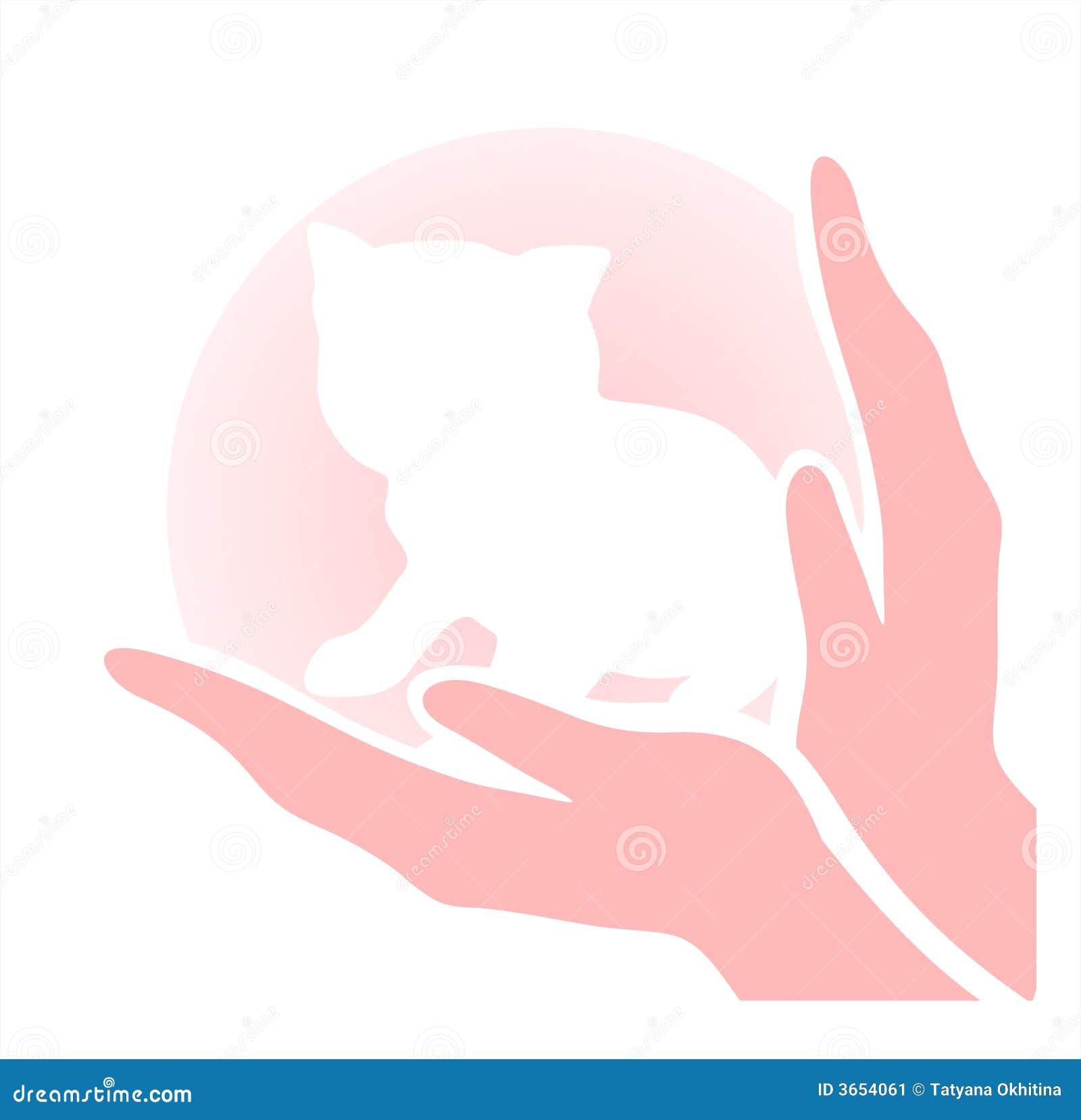 Kitten in hands stock vector. Illustration of frisky, care - 3654061