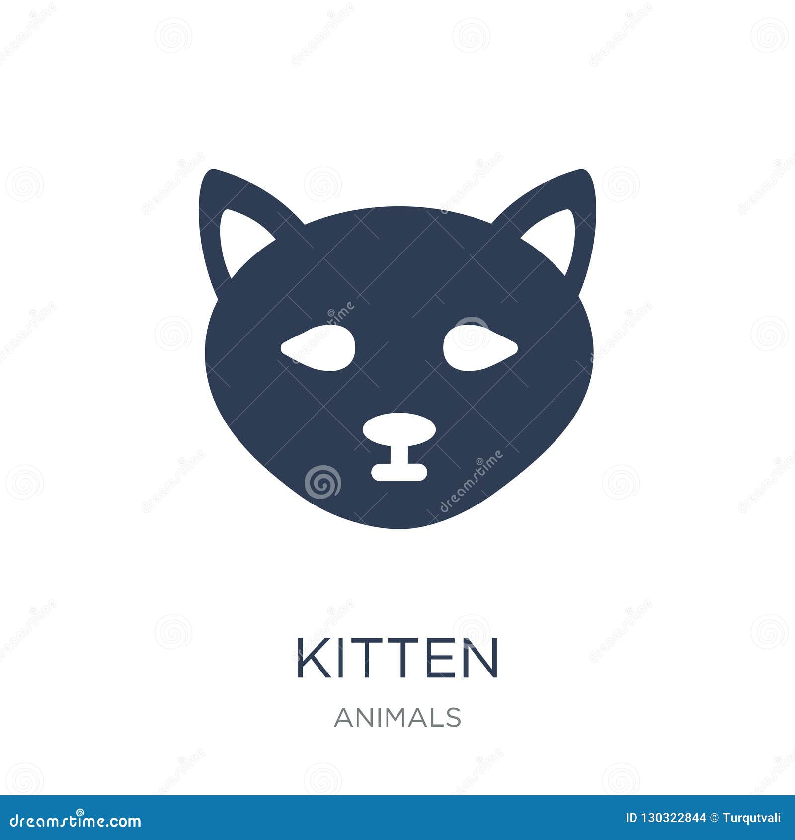 Kitten Icon. Trendy Flat Vector Kitten Icon on White Background Stock ...