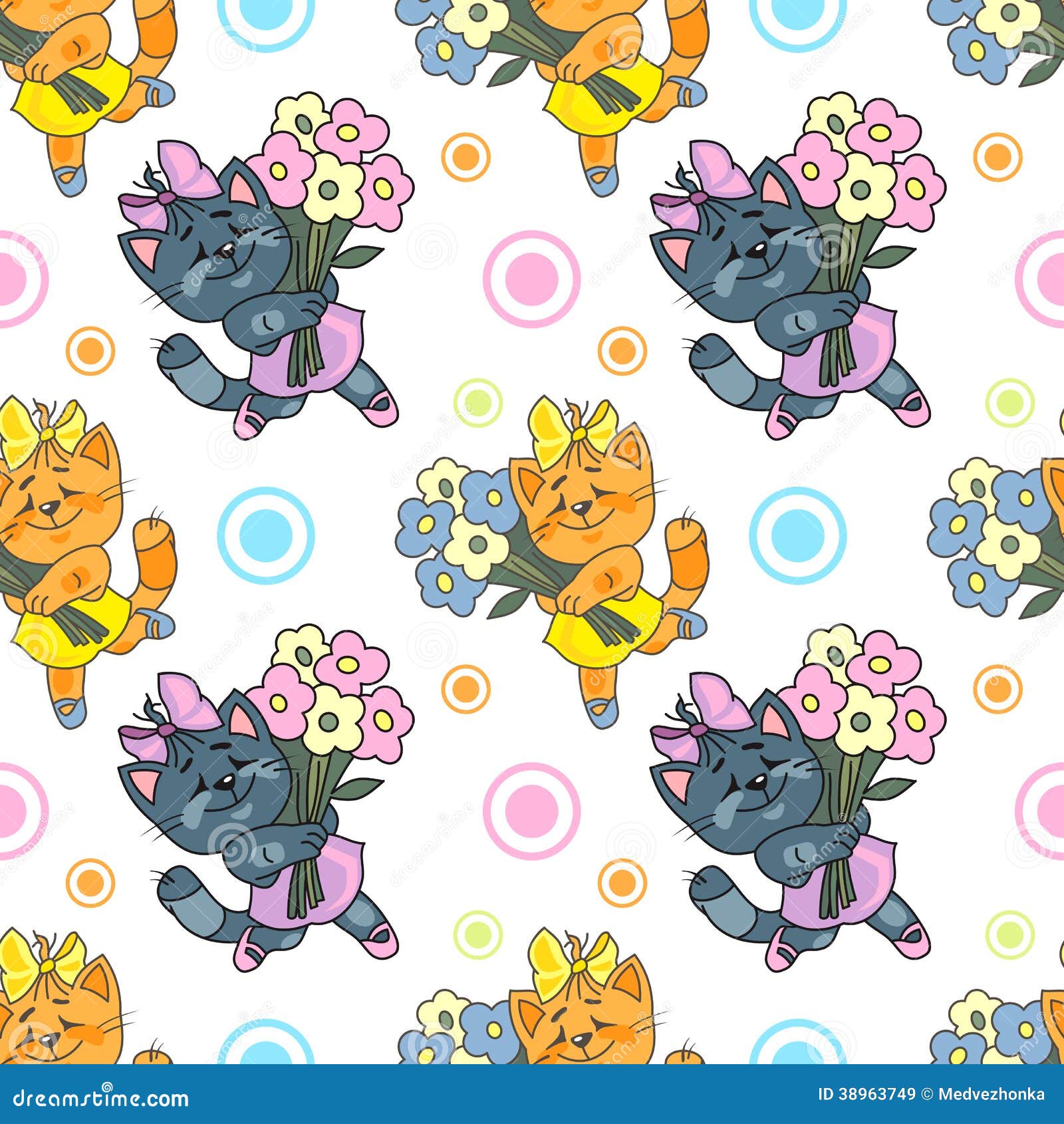 Kitten pattern stock vector. Illustration of kitten, sleeping - 38963749