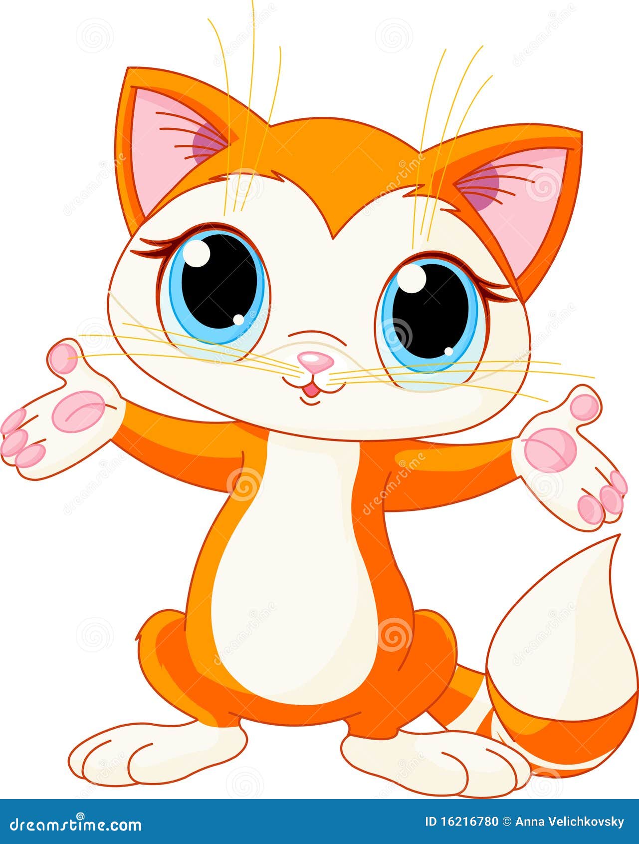 Kitten raising his hands stock vector. Illustration of cool - 16216780