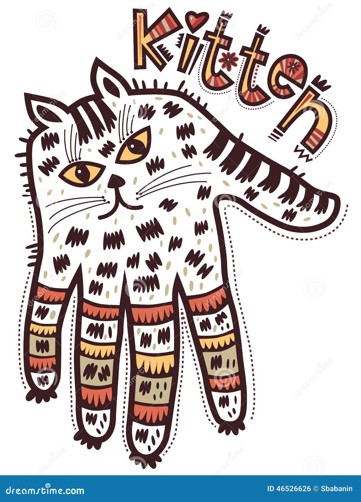 Kitten shaped hands stock vector. Illustration of cats - 46526626