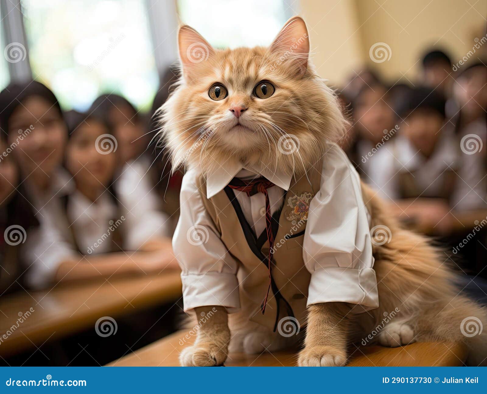 Kitten Teaching Toy Students Stock Illustration - Illustration of play ...