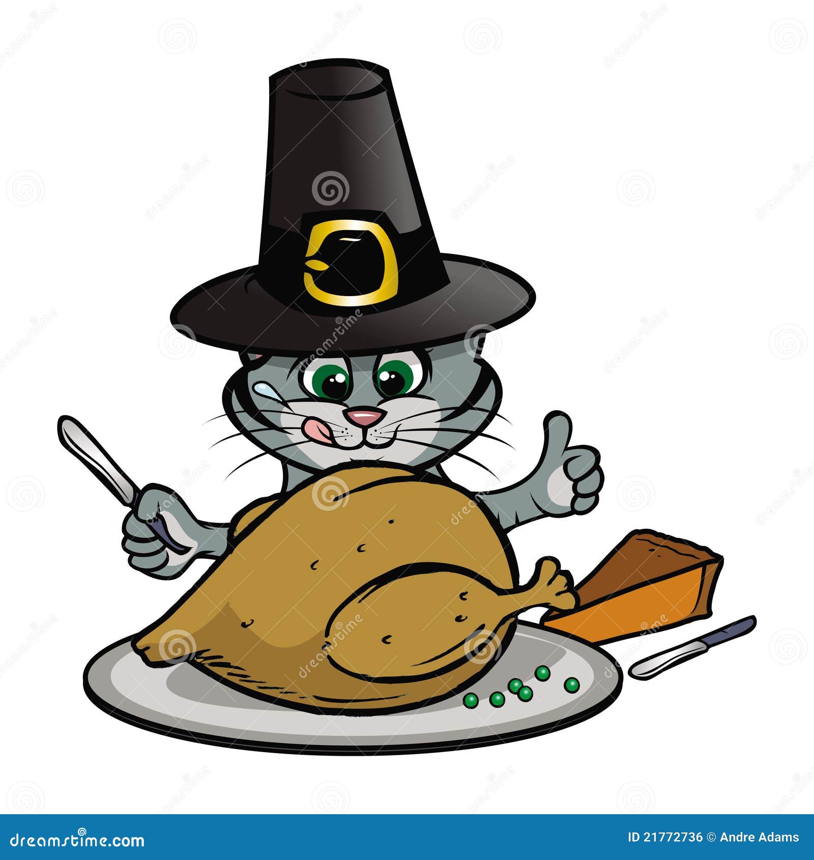 Kitten Thanksgiving stock vector. Illustration of adorable - 21772736